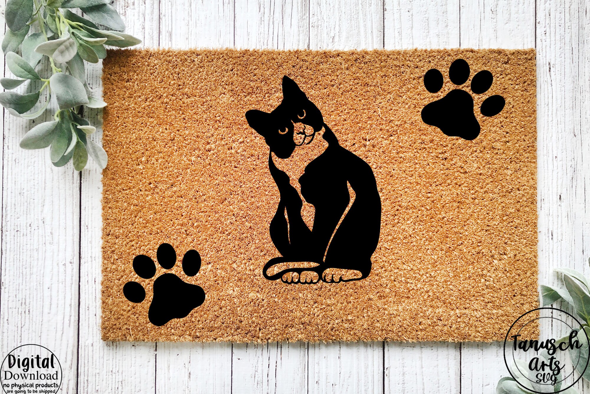 Black Tuxedo Cat SVG Bundled Paw Silhouette Car Rear Window Sticker Cut ...