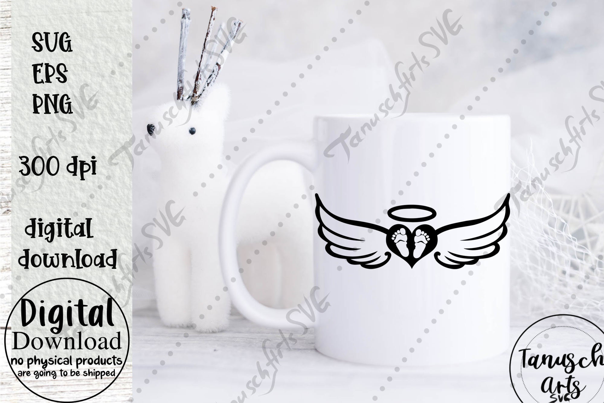 Angel Wings Child Loss SVG Memorial in Loving Memory Cut Files for ...