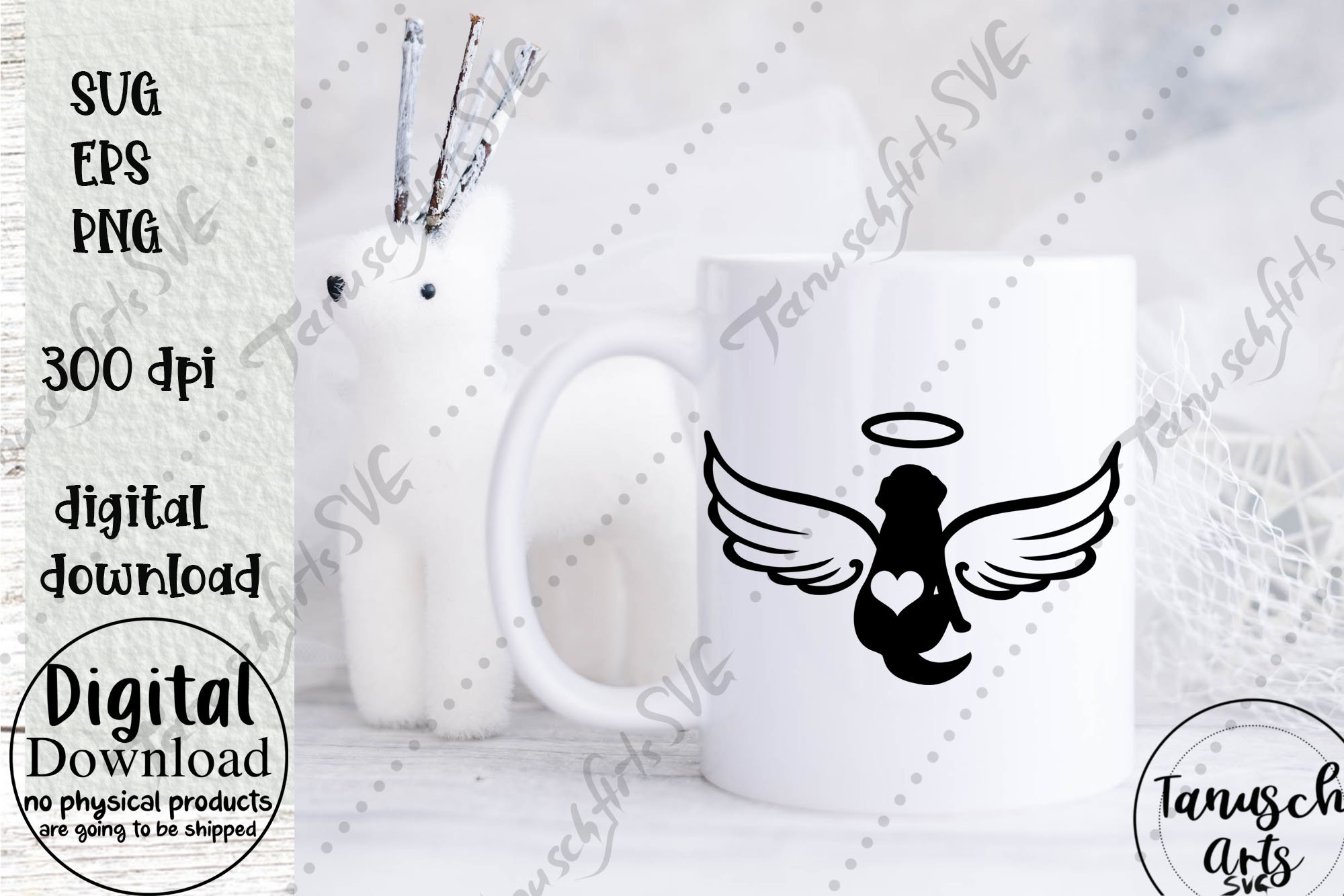 Angel Wings SVG Dog Loss Pet Memorial in Loving Memory Cut Files for ...