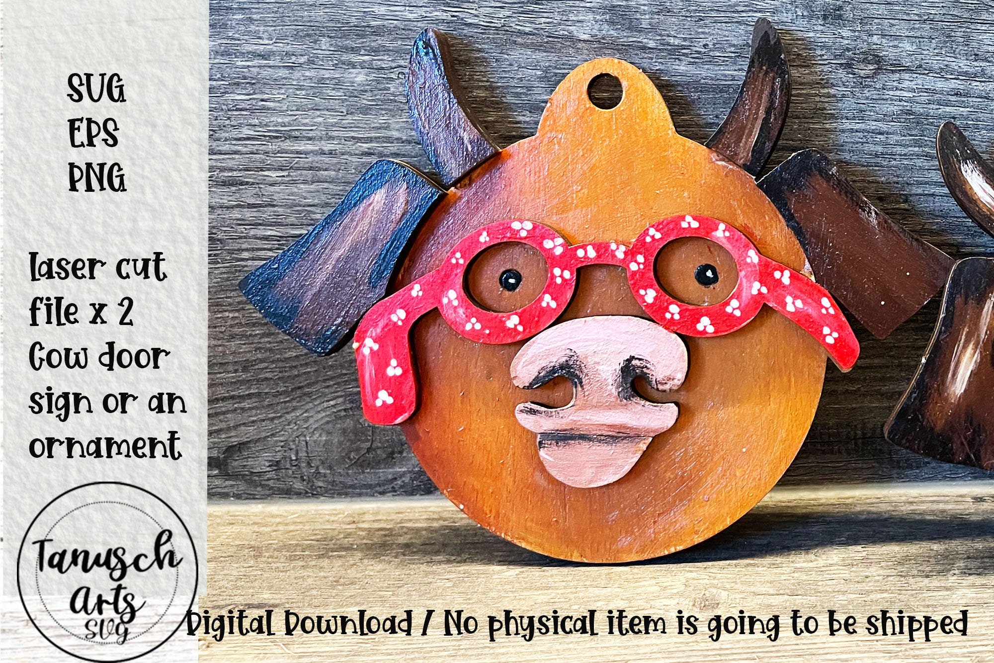 Cow Ornament Laser SVG Milk Calf Door Sign / Laser Cut File / - Etsy