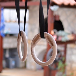 PRO Climbing Gymnastic Rings, Wooden Rings With Climbing Pockets, Rings ...
