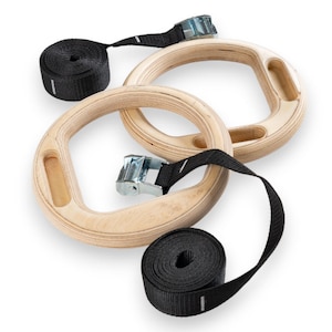 PRO Climbing Gymnastic Rings, Wooden Rings With Climbing Pockets, Rings ...