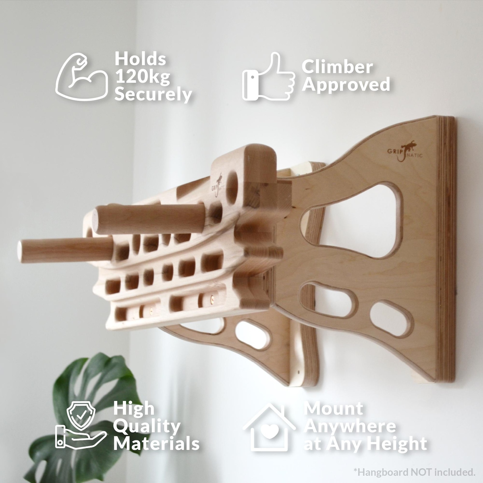 Hangboard Holder - Waveline WOOD Console – Mount Hangboard Anywhere ...