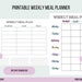 Pastel Weekly Meal Planner Printable | Digital PDF Pastel Weekly Meal ...