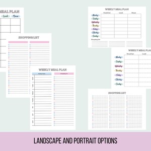 Pastel Weekly Meal Planner Printable | Digital PDF Pastel Weekly Meal ...