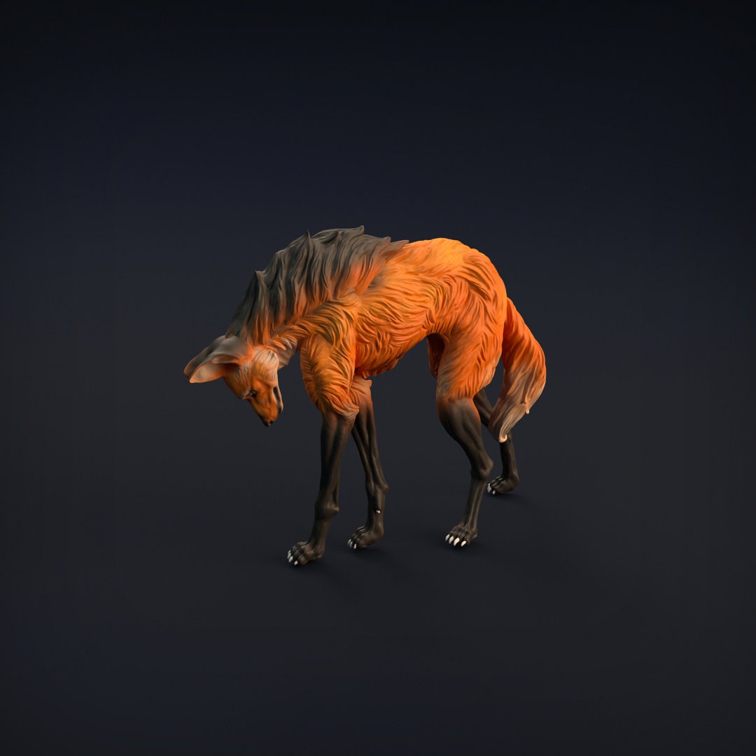 Maned Wolf Maned Wolf Miniature Design by Animal Den Miniatures - Etsy