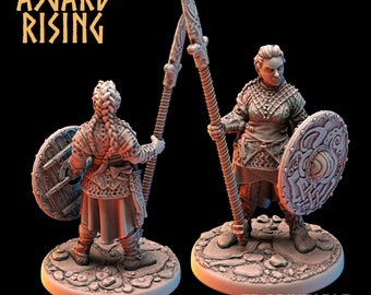 Viking Shieldmaiden Female Fighter Axe and Shield 28mm Miniatures for ...