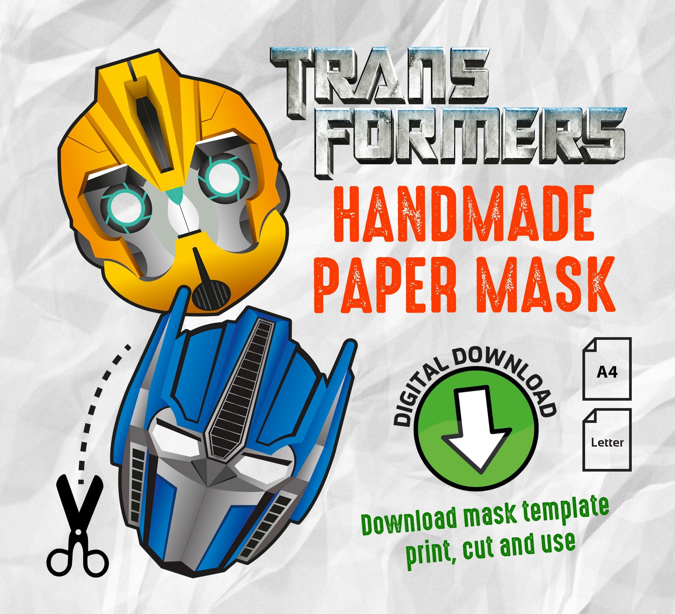 Transformers Bumblebee Mask Template