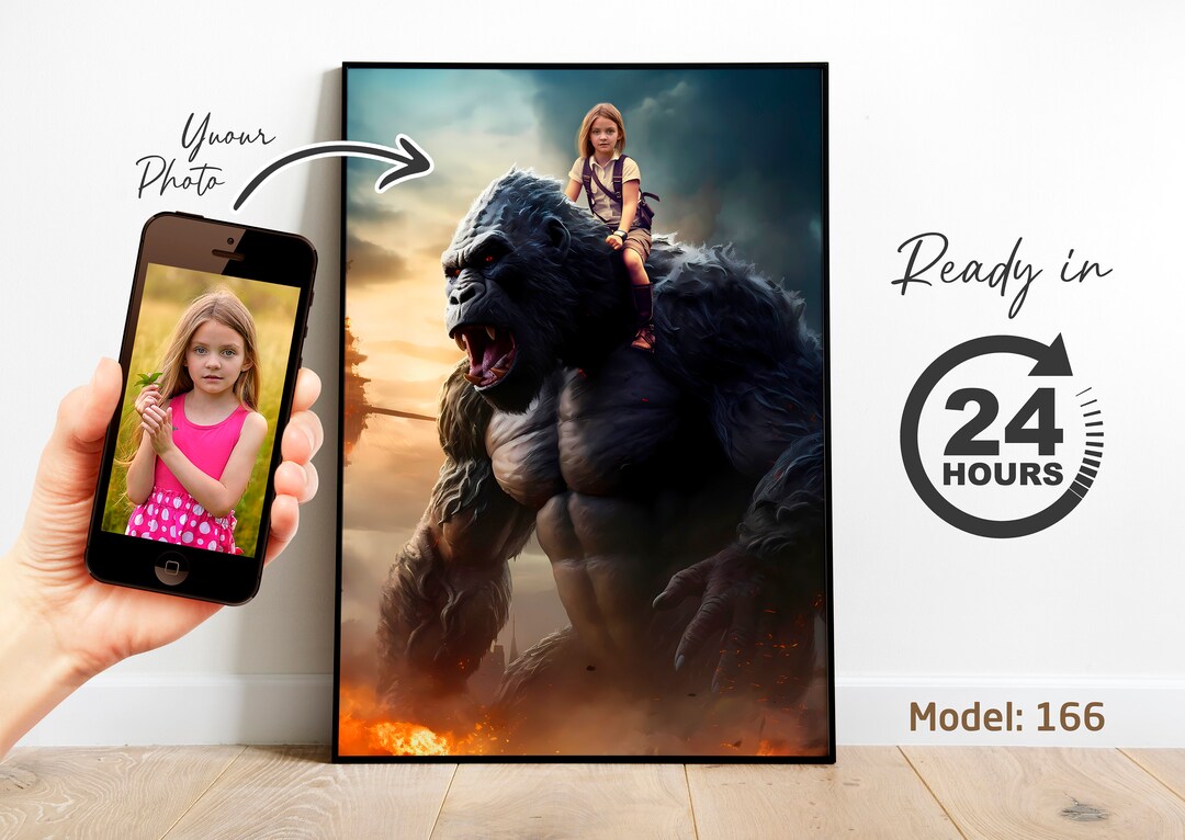 Personalized Kong Poster, Custom Portrait From Photo With Photoshop ...