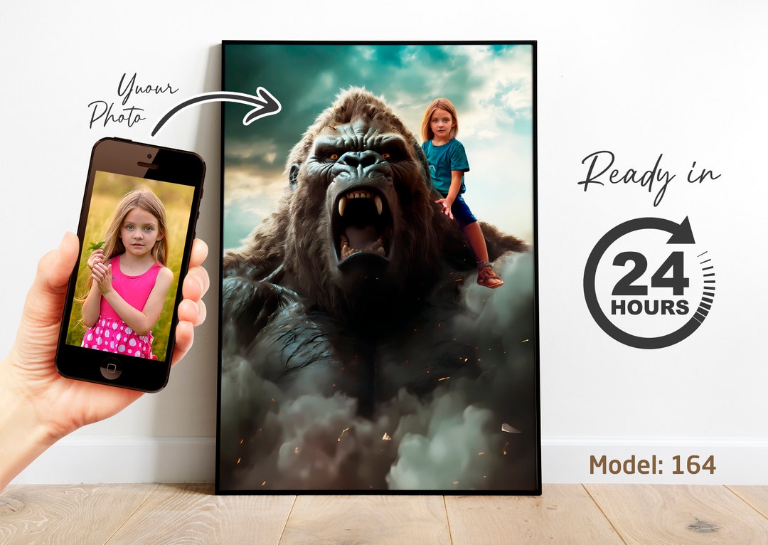 Personalized Kong Poster, Custom Portrait From Photo With Photoshop ...