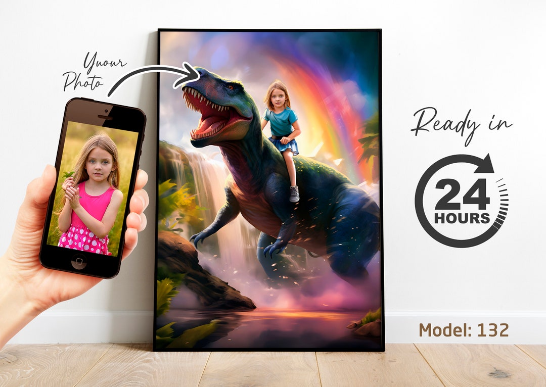 Gifts for Kids Kids Boys Girl Dinosaur Portrait Custom - Etsy