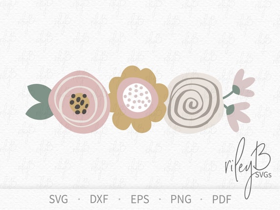 Floral Set 2 SVG Row of Flowers SVG Floral Printable Png | Etsy