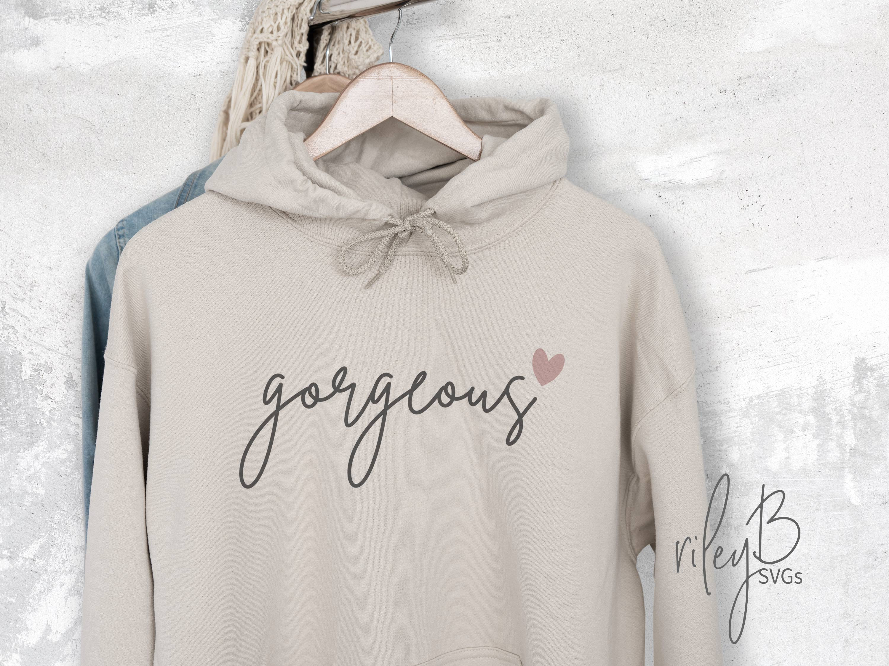 Gorgeous Script Word SVG Make-up Bag SVG Cute T-shirt Word Gorgeous ...