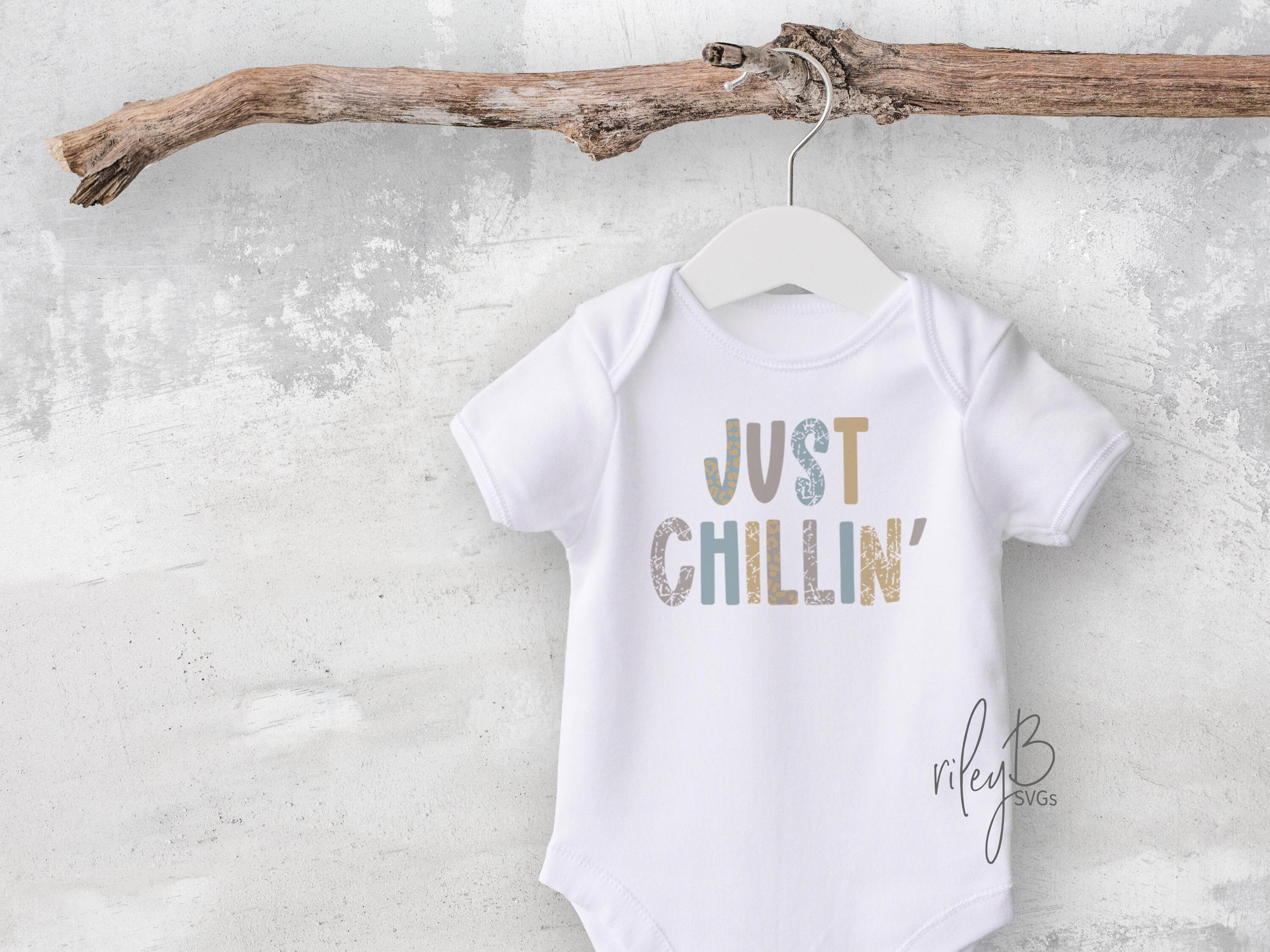 Just Chillin SVG Hippie Style SVG Leopard Print Word SVG Grunge Word ...