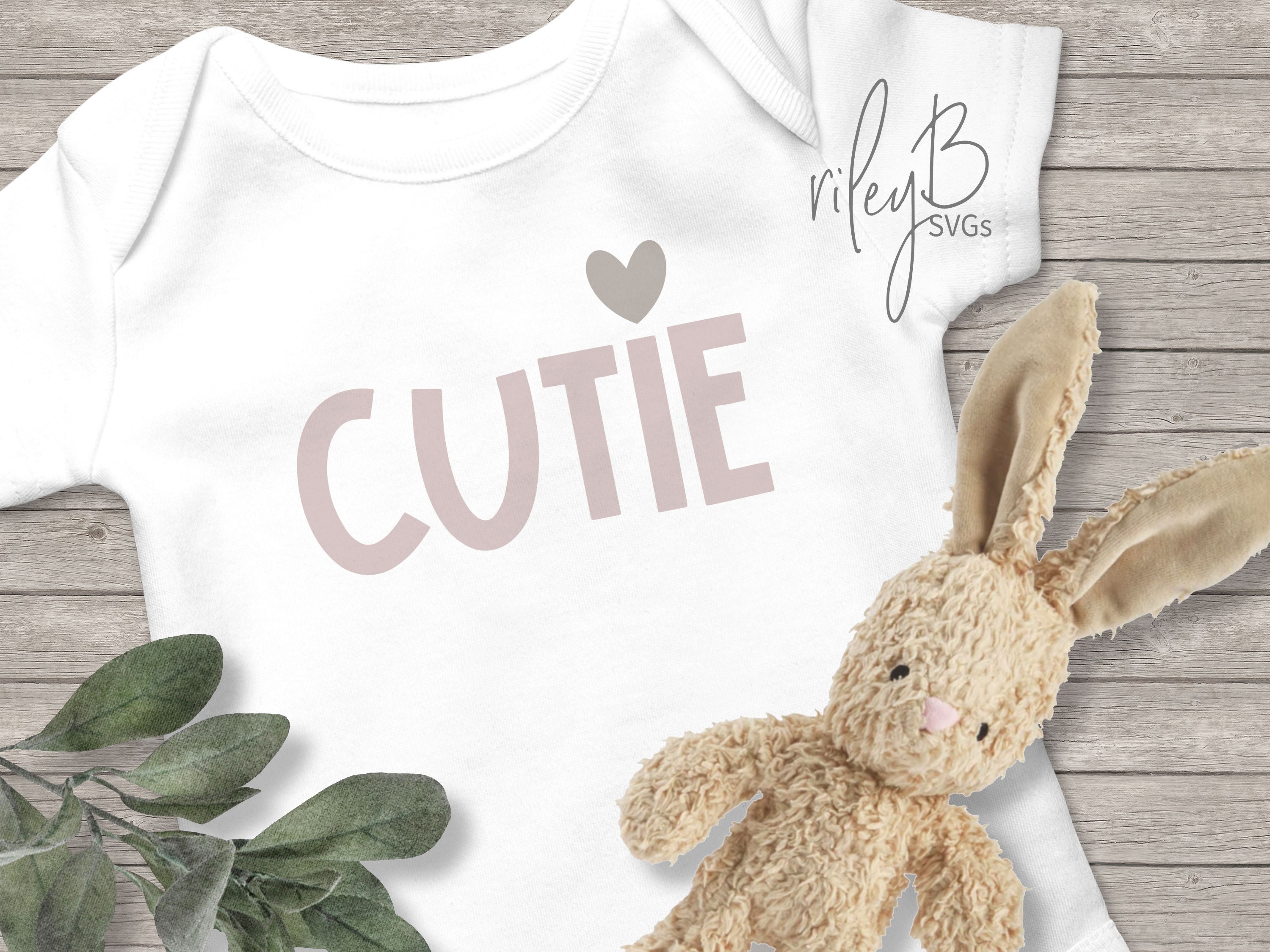 Cutie SVG Simple Cutie Word SVG Cutie and Heart SVG Baby Shower Gift ...