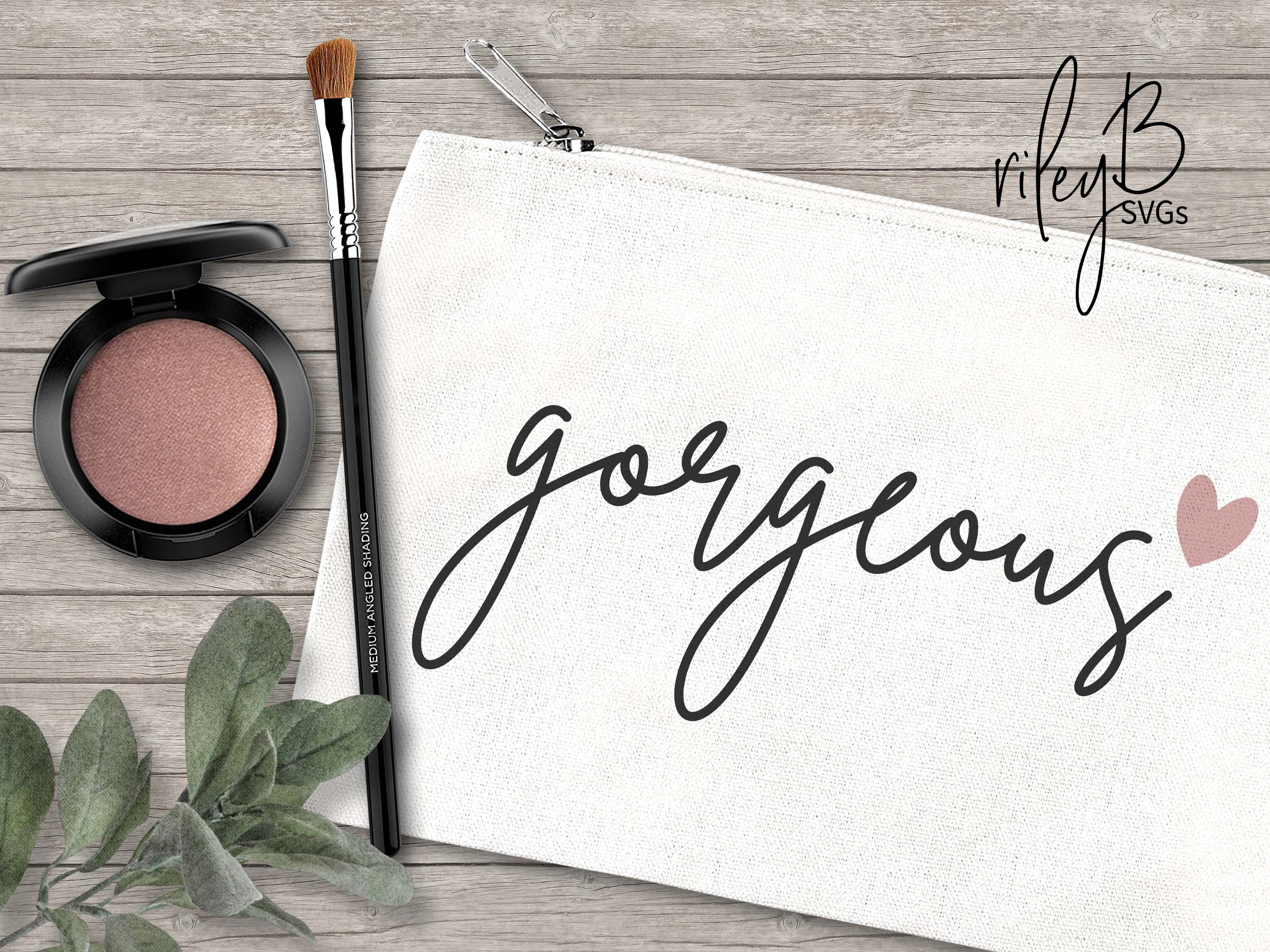 Gorgeous Script Word SVG Make-up Bag SVG Cute T-shirt Word Gorgeous ...