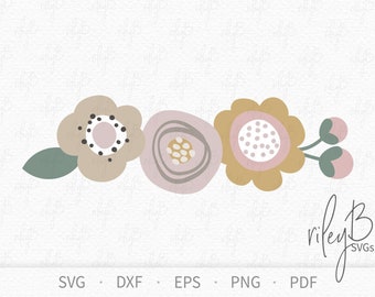 Row of Flowers Svg - Etsy