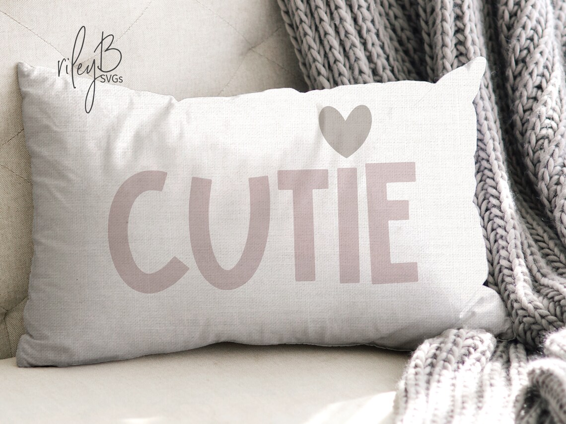 Cutie SVG Simple Cutie Word SVG Cutie and Heart SVG Baby Shower Gift ...