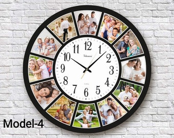 Family Photo Wall Clock - Etsy