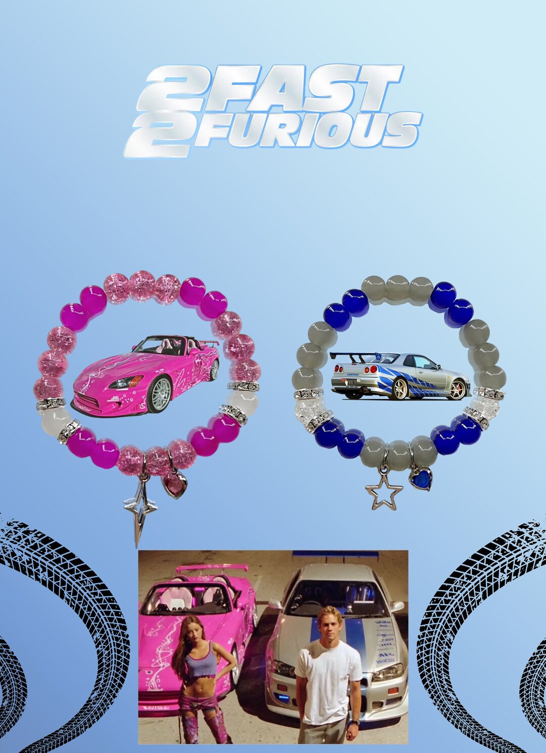 Handmade Suki and Brian Matching Bracelets Fast and Furious - Etsy UK