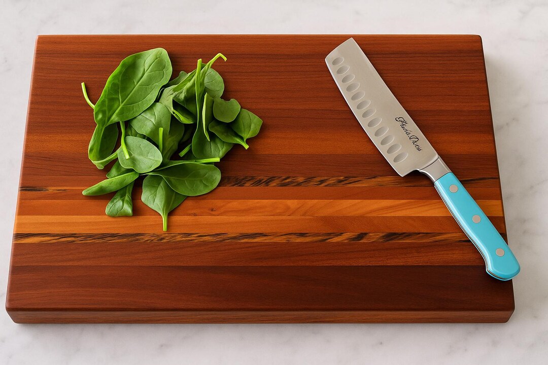 Handcrafted Cutting Board- Brazilian Cherry, Zebrawood & Red Heart - Etsy