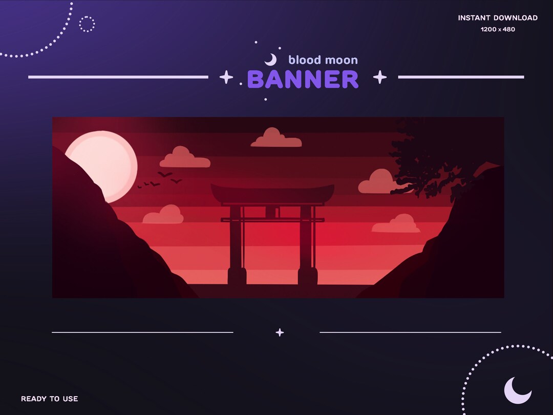 Blood Moon in Japan || Twitch Banner - Etsy