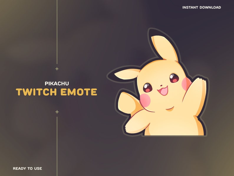 Pikachu Wave Emote for Streamers Pokemon Kawaii Discord Youtube Twitch ...