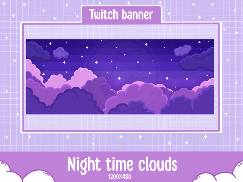 Night Time Clouds Twitch Banner - Etsy