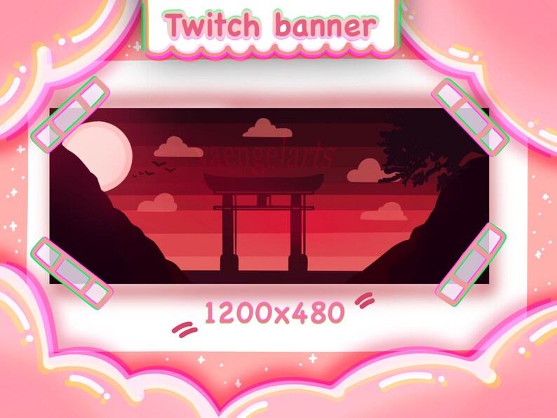 Blood Moon in Japan Twitch Banner - Etsy