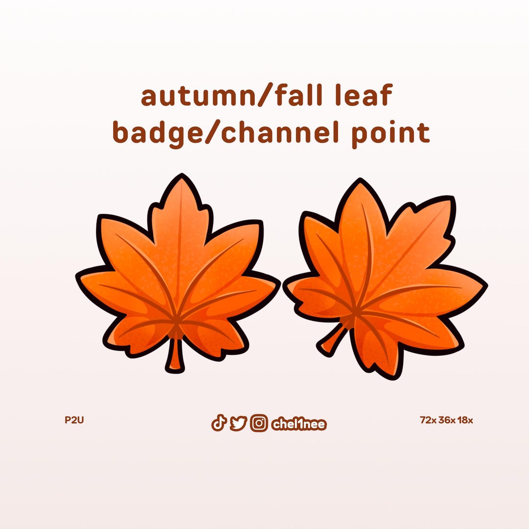 Autumn / Fall Leaf Sub Badge or Channel Point || Cozy - Cute - Twitch ...