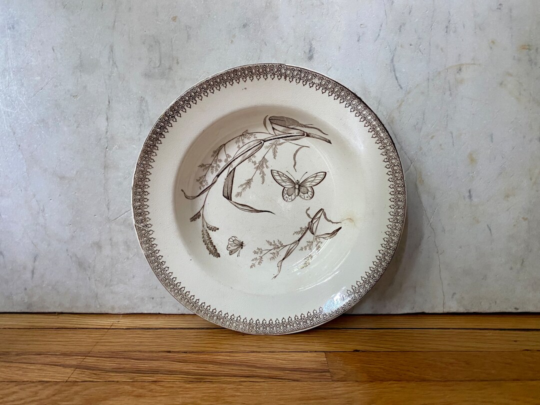 Antique T & R Boote Summer Time Transferware Soup Bowl - Etsy