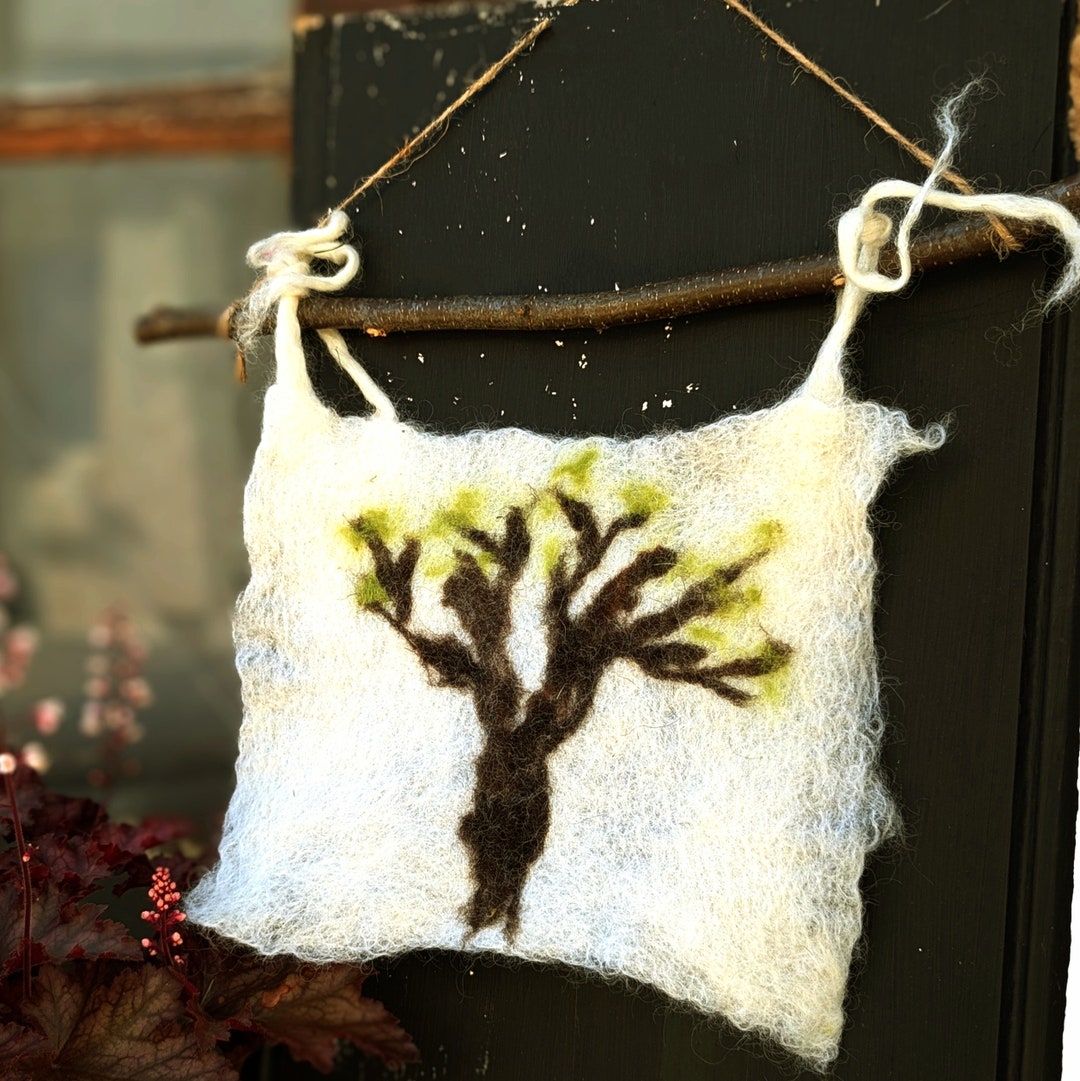 Small Felt Curtain, Felted Window Picture, Panel Curtain Made of Felt ...