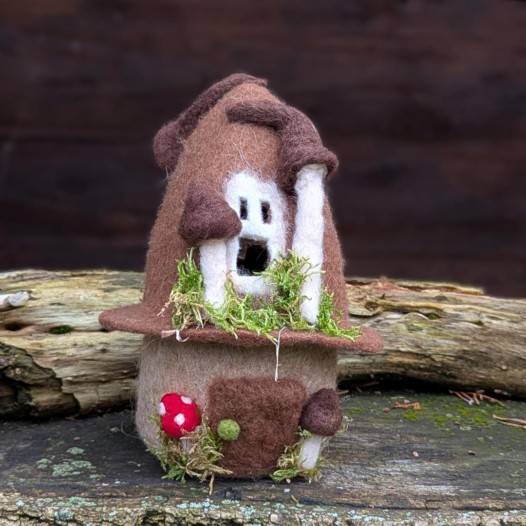 Felted Gnome House, Mushroom House, Felt House With Light-up Function ...