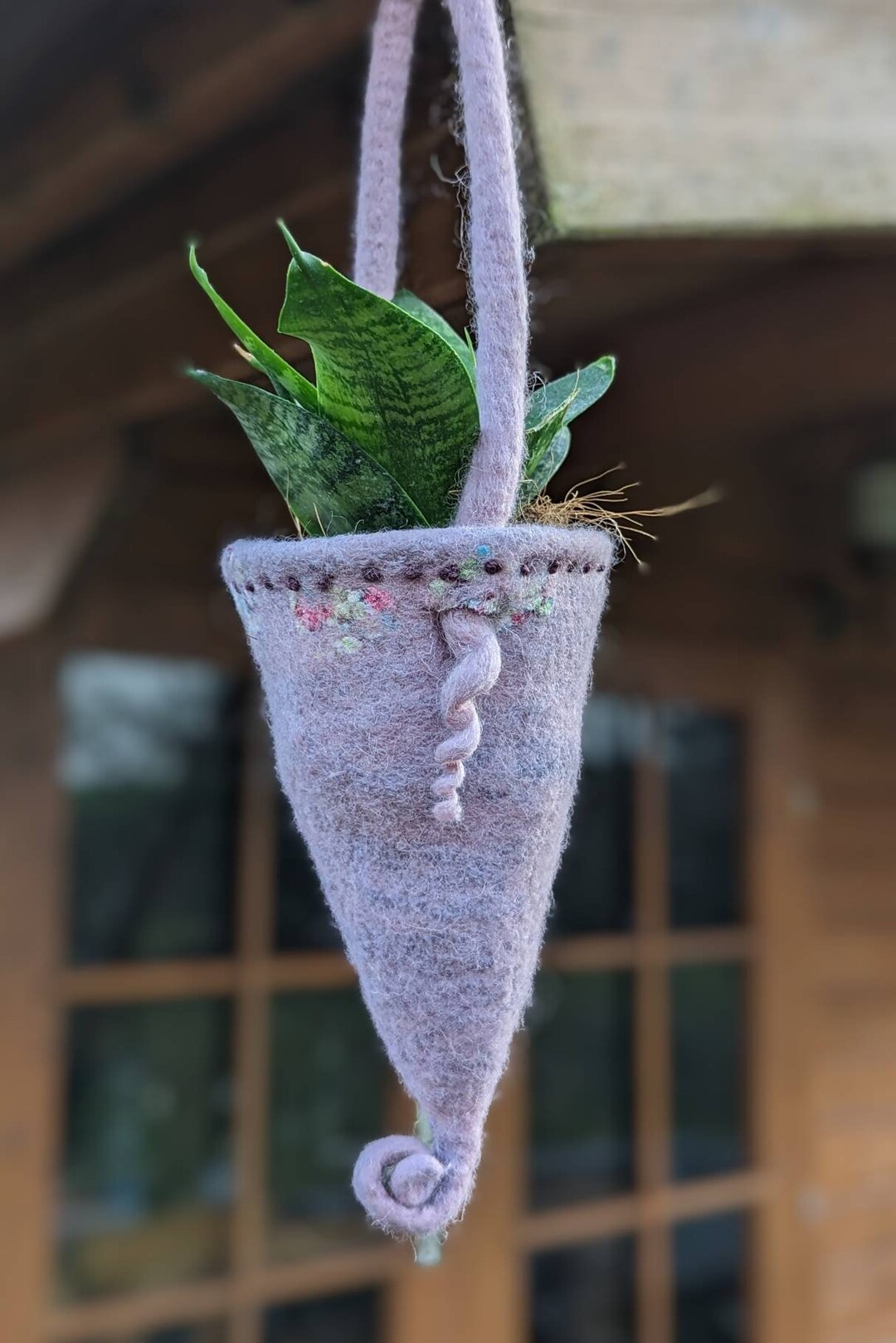 Felt Planter for Hanging, Lilac Hanging Basket, Felt Pot for ...