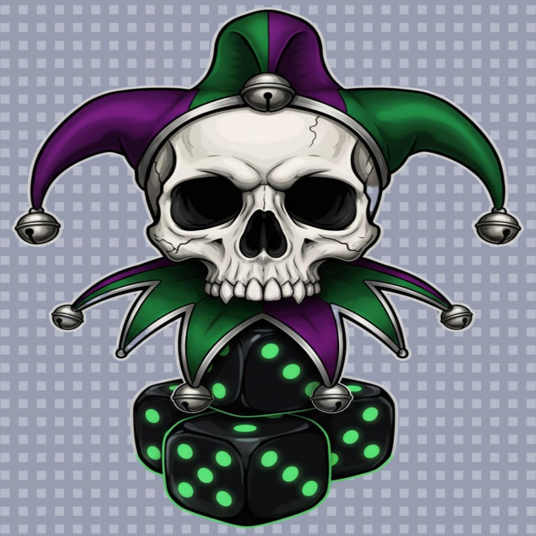 Cursed Jester Skull & Dice PNG | Gothic Macabre Clip Art (digital ...