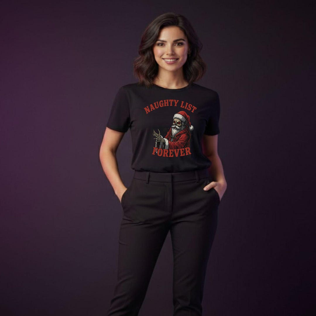 Skeletal Santa PNG: Gothic Horror Christmas T-shirt Design (digital ...