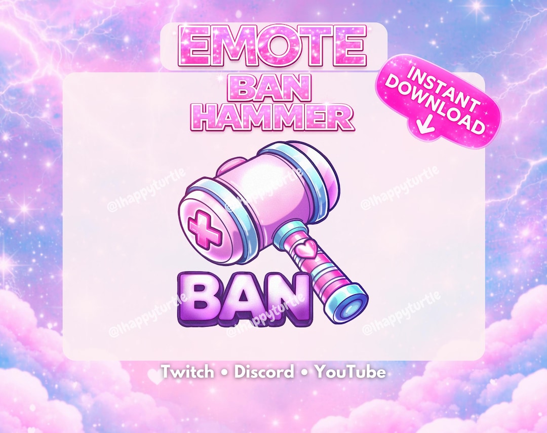 Ban Hammer Emote | Twitch | Youtube | Discord - Etsy