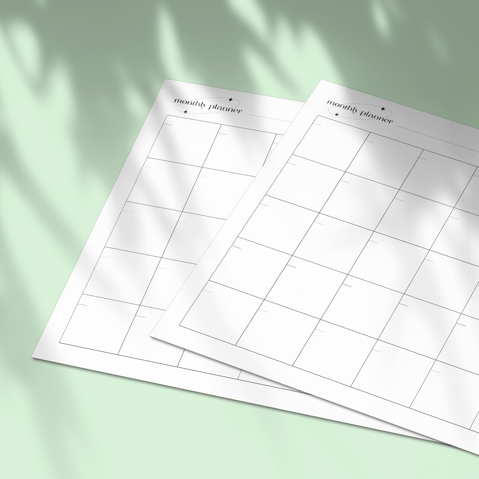 Undated Monthly Planner, Printable Empty Calendar, Blank Organiser ...