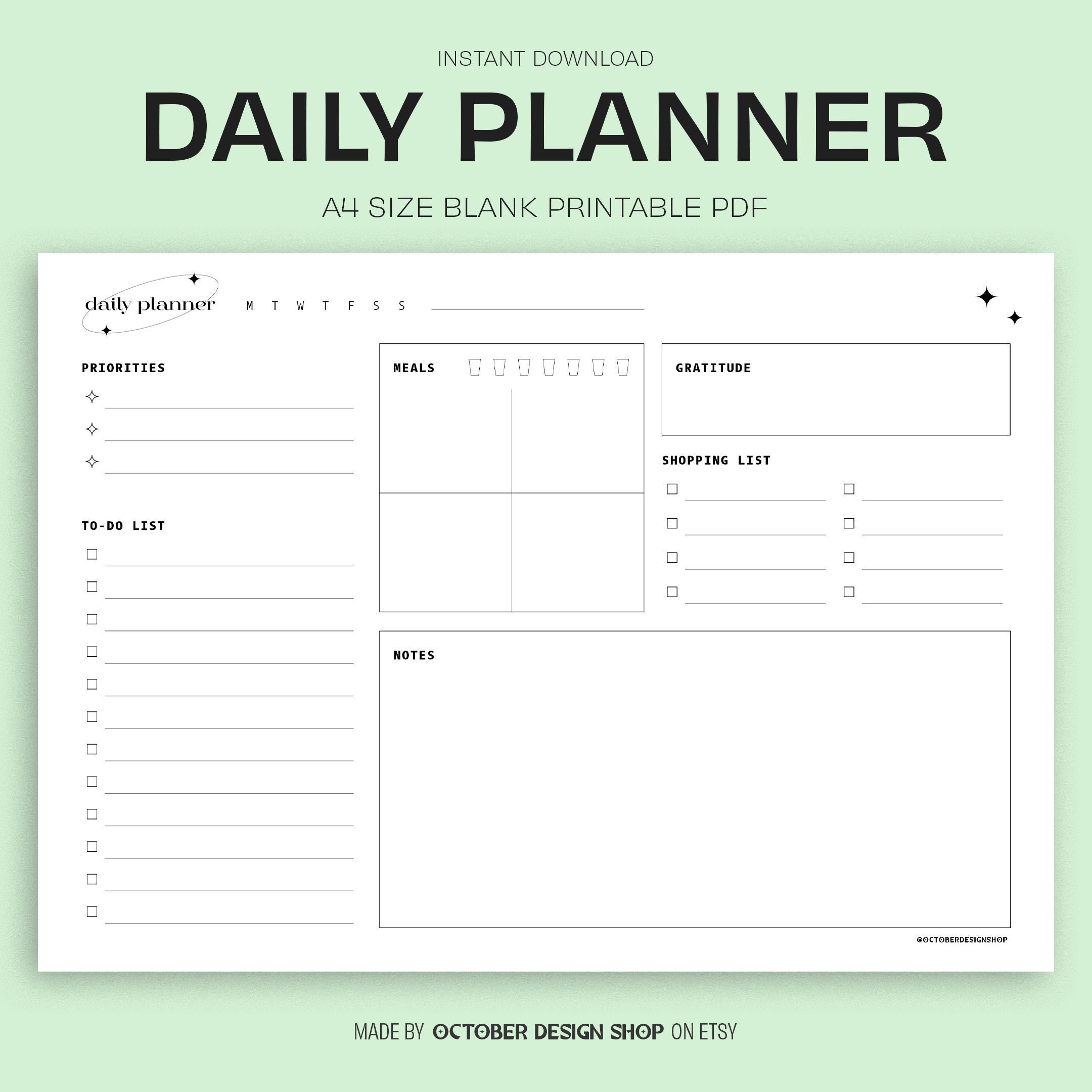 Daily Planner Printable, Day Priorities Planner, ADHD Agenda ...
