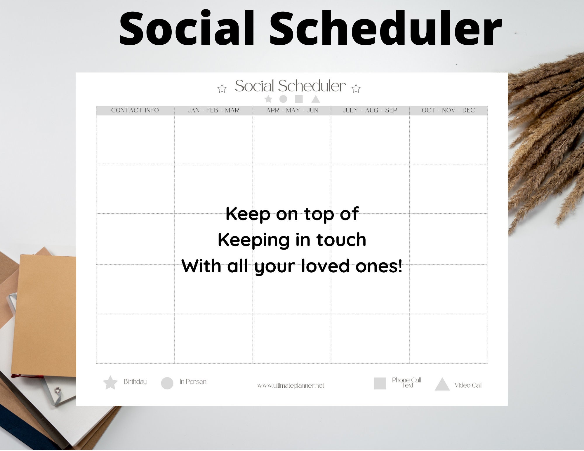 EDITABLE SOCIAL SCHEDULE | Printable Birthday Family Friends Social ...