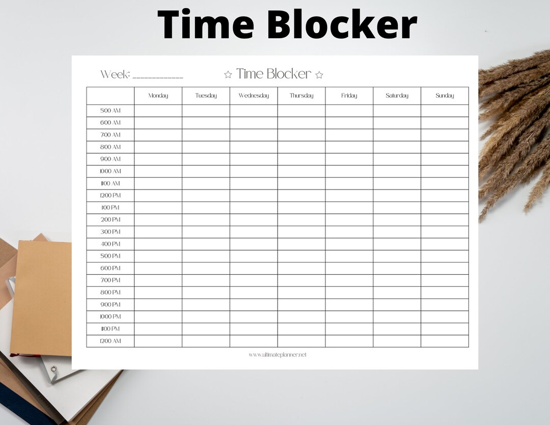 Time Blocker, Printable Weekly Schedule, Daily Schedule, Planner, to Do ...