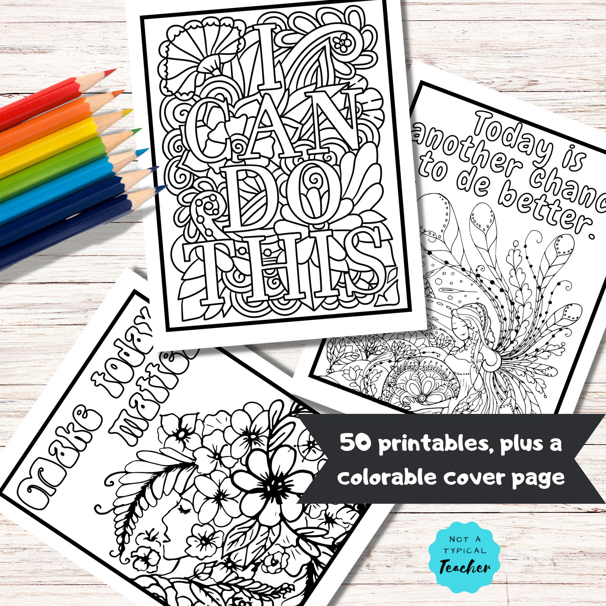 Growth Mindset and Positivity Coloring Book PDF, Mental Health You Are ...
