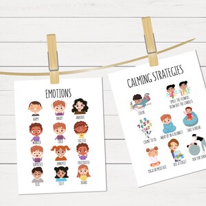 Homeschool Prints for Kids Room Décor, Feelings Poster Calming ...