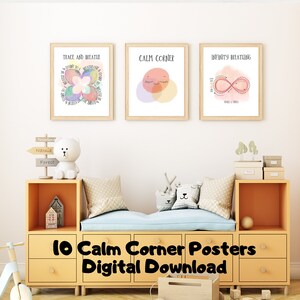 10 Calm Corner Classroom Posters, Calming Corner Printable Decor Wall ...