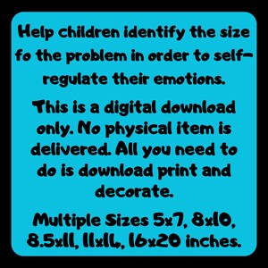 Self Regulation Size of the Problem Print, 5 Sizes SEL Printable Social ...