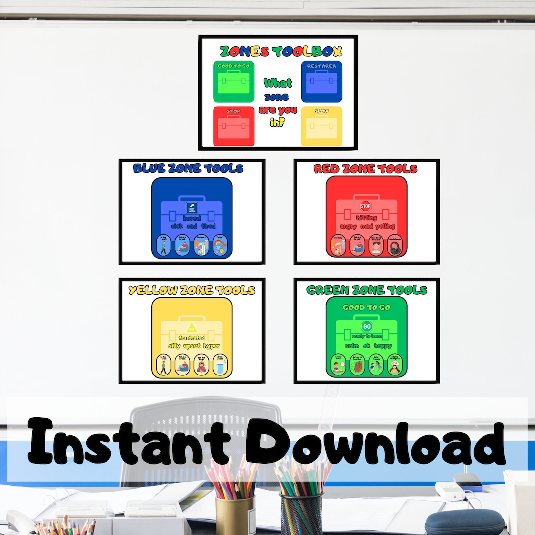 Self Regulation Zones Toolbox Digital Download Calming Corner Autism ...