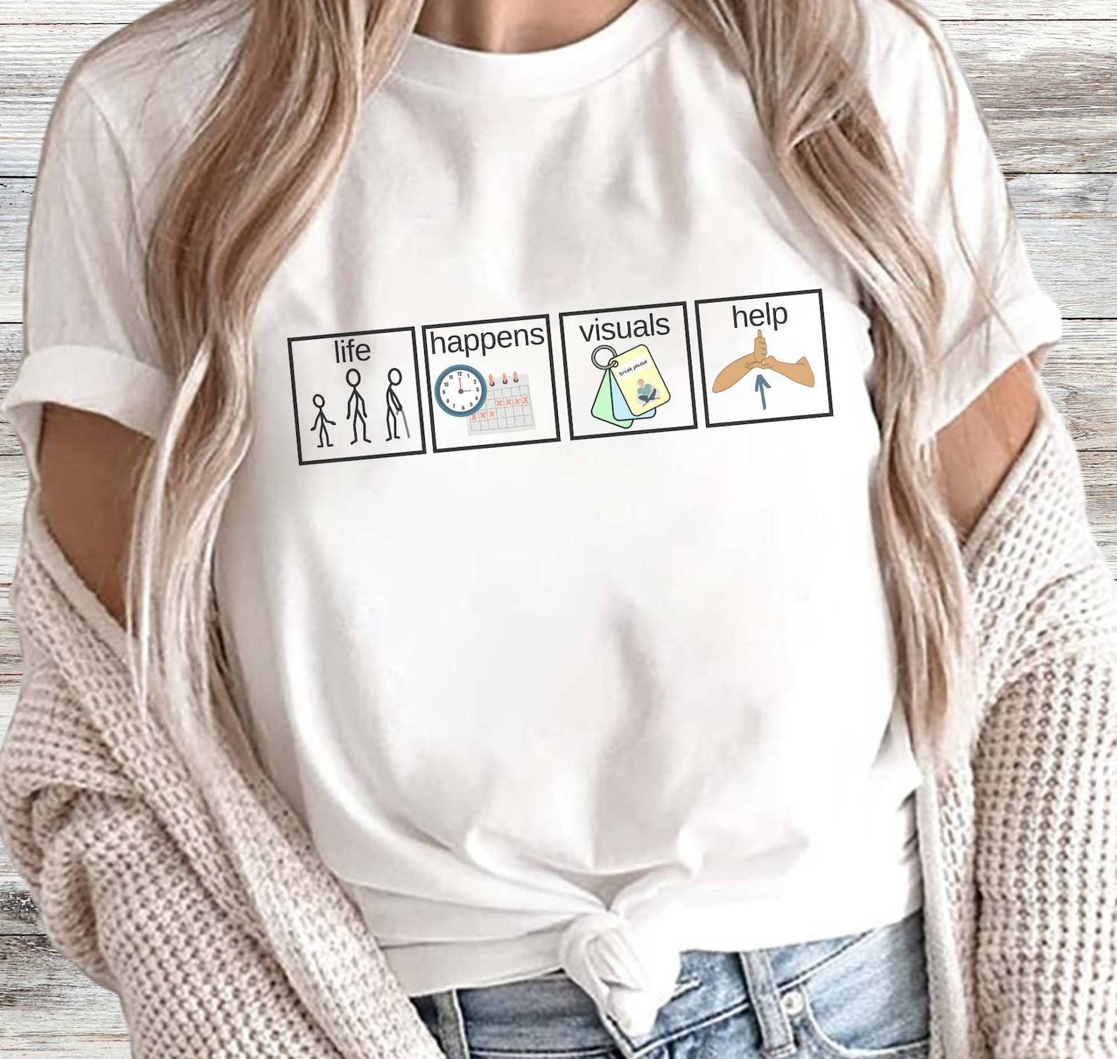 Life Happens Visuals Help, Pecs Special Education Teacher Shirt, Autism ...