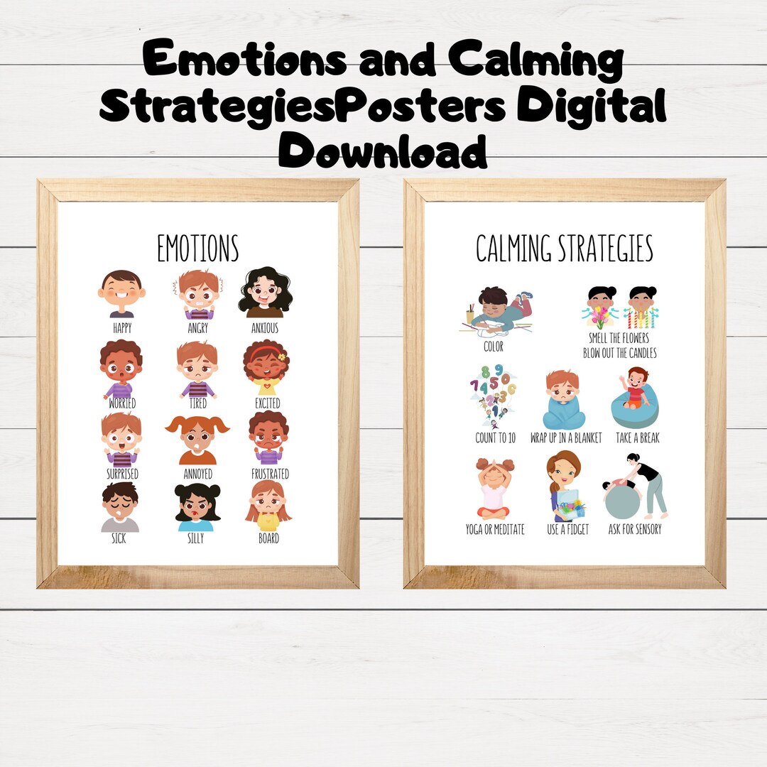 Homeschool Prints for Kids Room Décor, Feelings Poster Calming ...