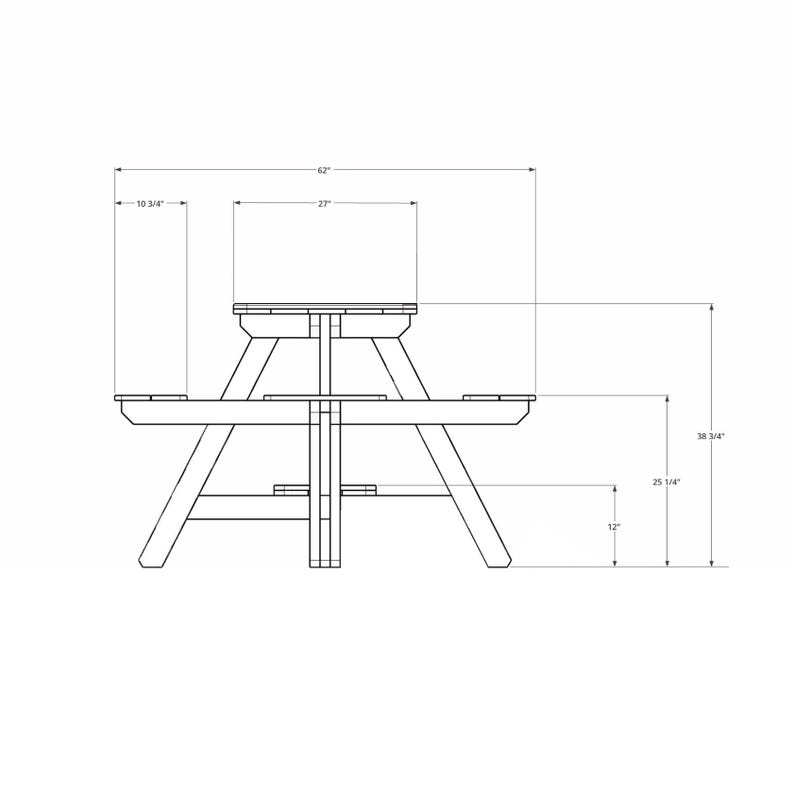 Tall Pub Style Picnic Table Plans, 4 Seat DIY Outdoor Table, Bar Height ...