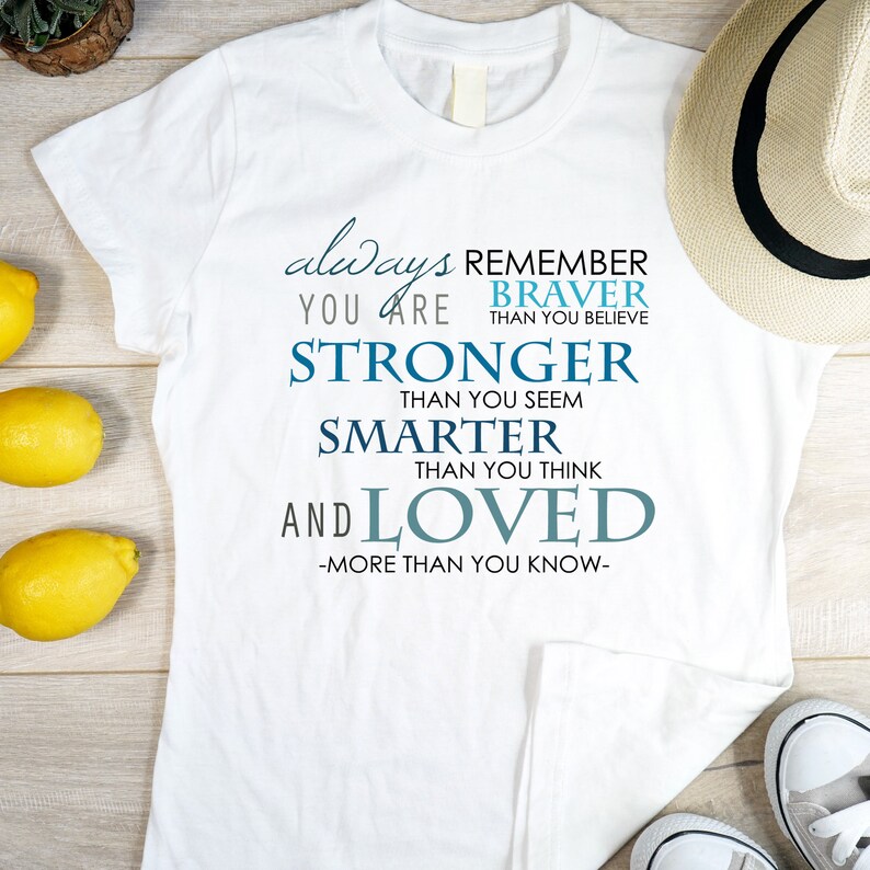 Inspirational Phrase SVG: Braver, Stronger, Smarter, Loved - Etsy